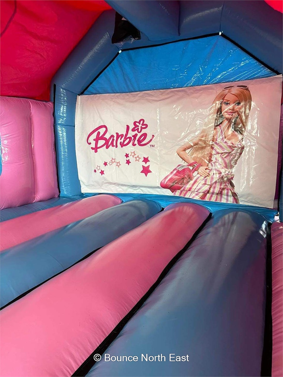 17ft x 15ft Barbie Bouncy Castle with Slide - Bouncy Castle Hire and ...